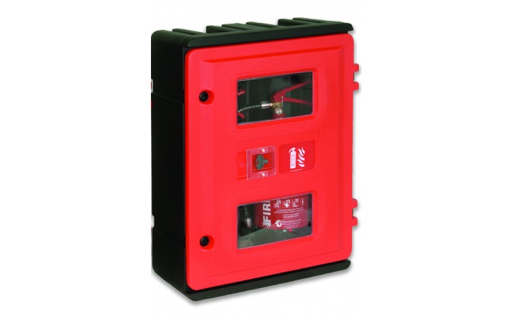Double extinguisher cabinet with key lock | Rotationally-Moulded Fire ...