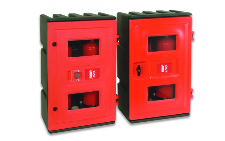 Fire fighting equipment cabinet with key lock | Rotationally-Moulded ...